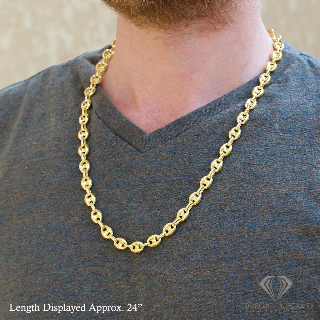 14K Yellow Gold 9mm Puffed Mariner Chain – Giorgio Bergamo
