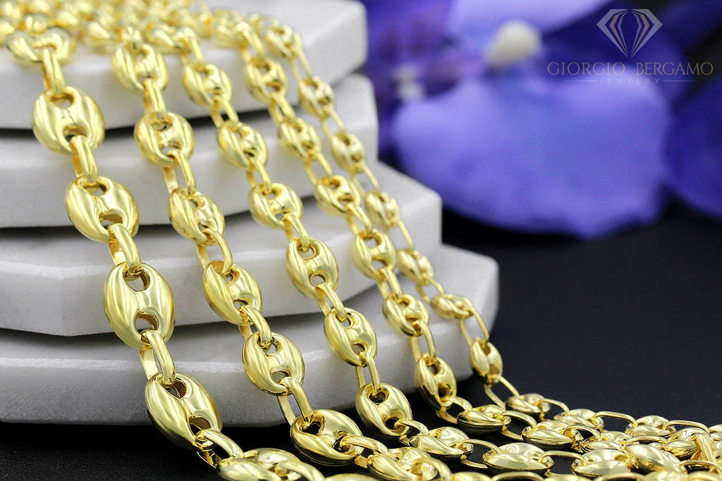 14K Yellow Gold 9mm Puffed Mariner Chain – Giorgio Bergamo